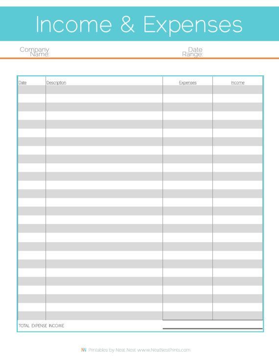 Free Printable Expense Tracker Room Surf