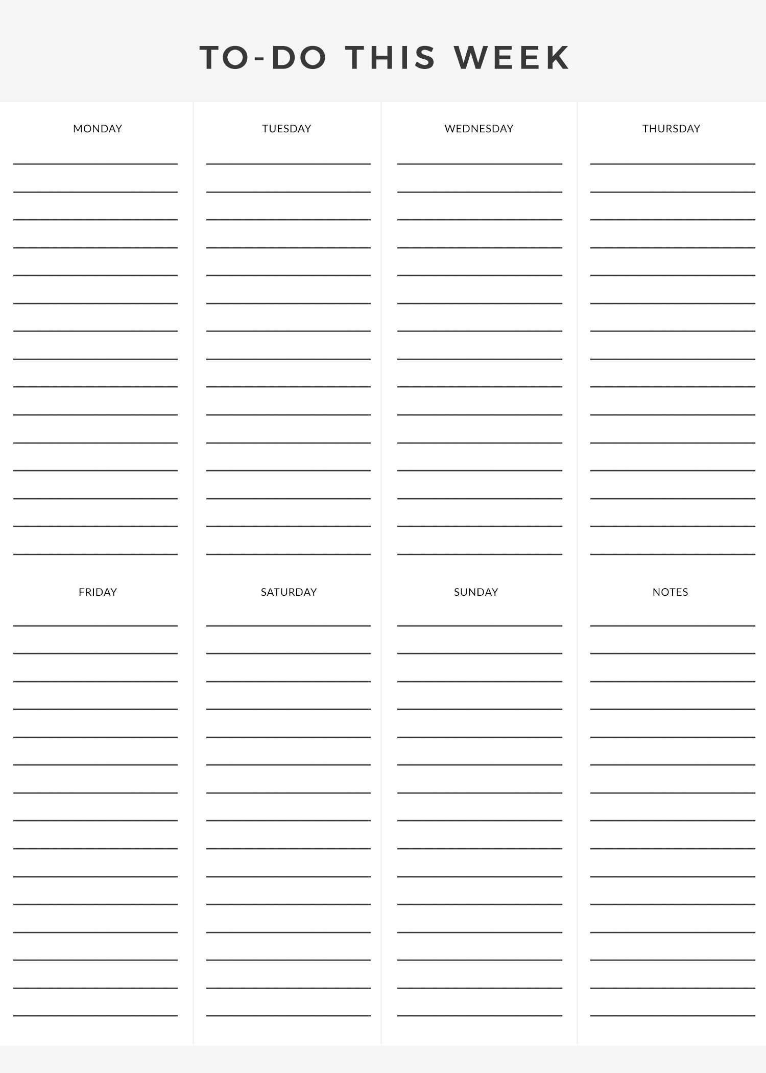 Printable Weekly To Do List Room Surf