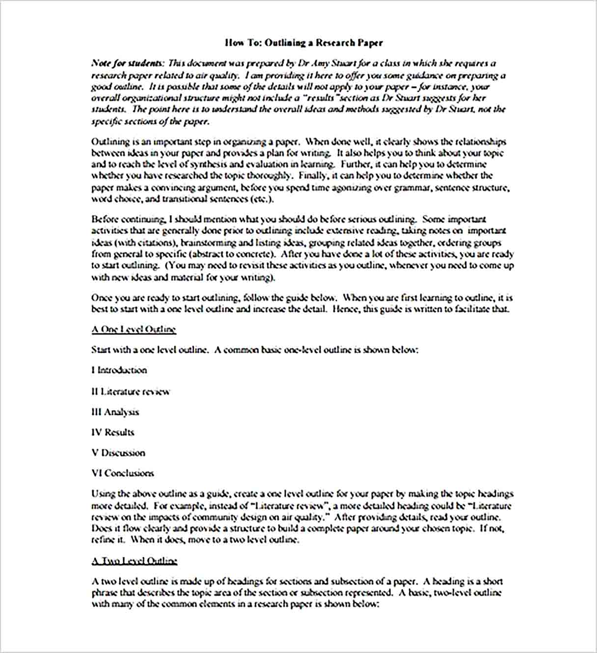 Research Paper Outline Template Sample Room Surf