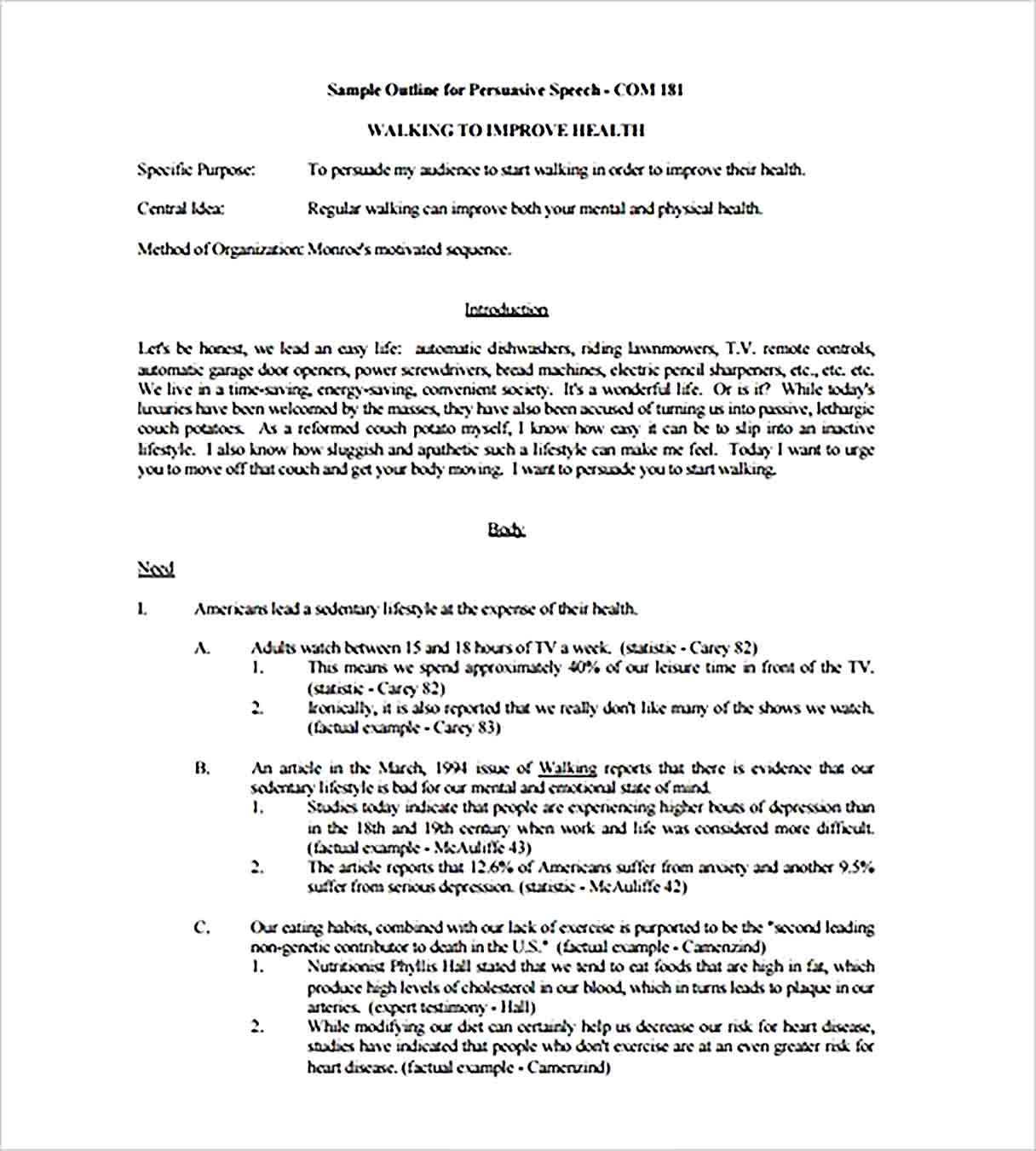 Free Persuasive Speech Outline REPACK