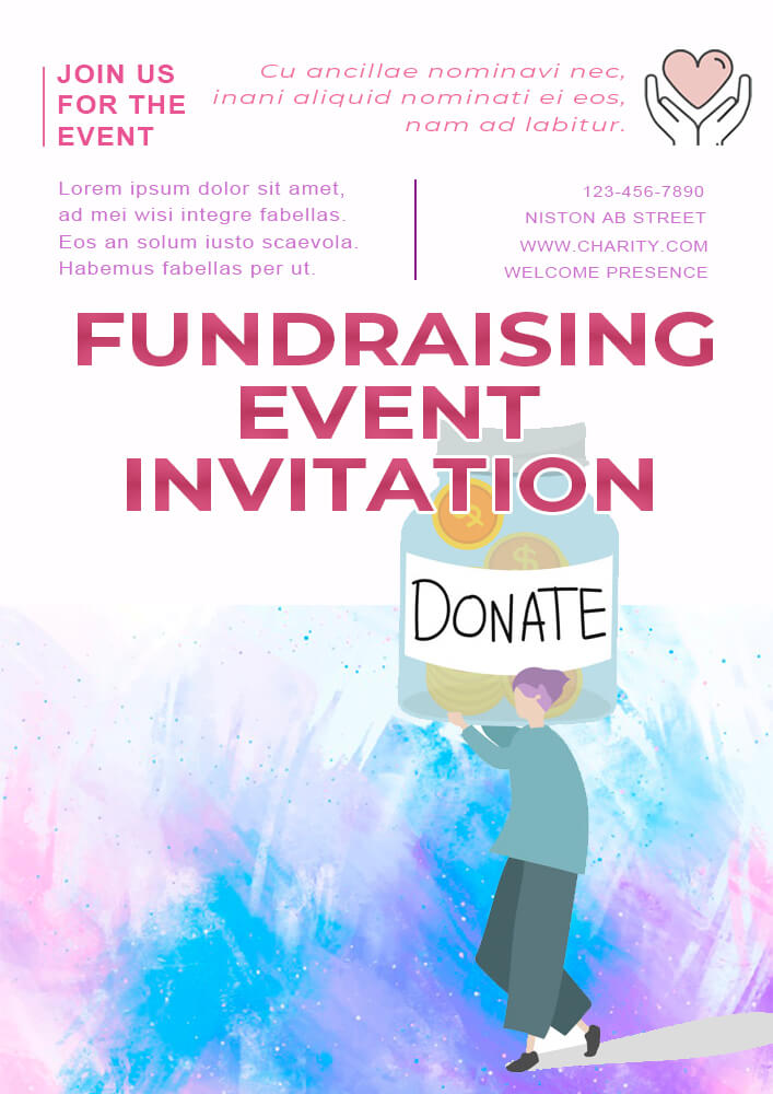 Fundraising Invitation PSD Template Free Room Surf