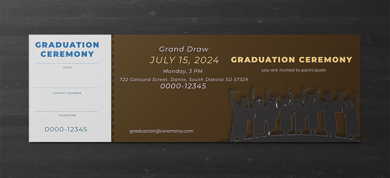 Graduation Ticket Template Free PSD Room Surf