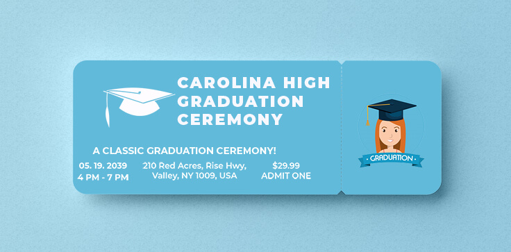 Graduation Ticket Template Free PSD Room Surf