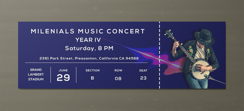 Music Concert Ticket PSD Template Free Room Surf