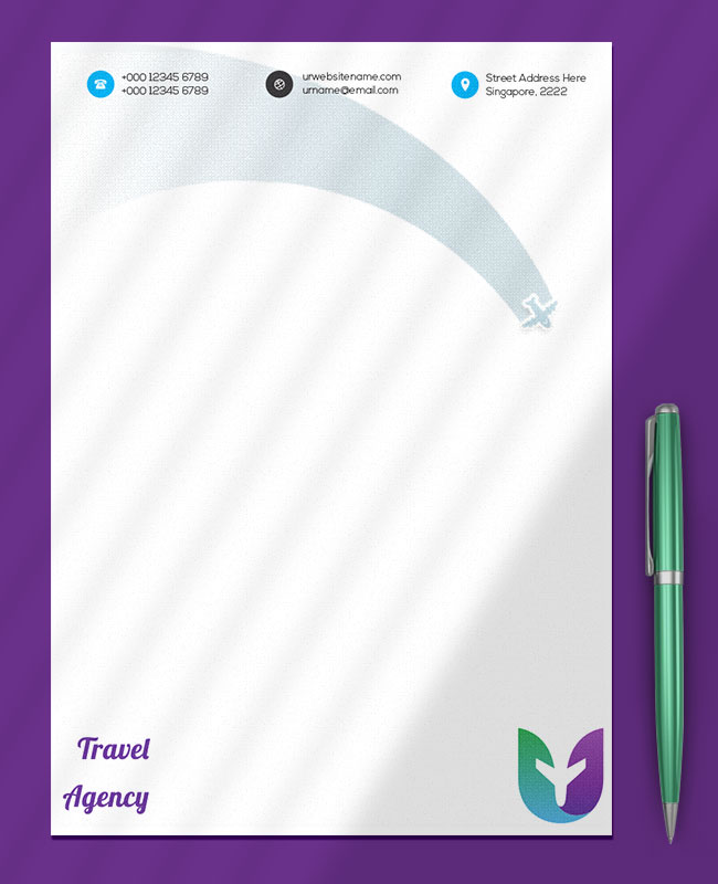 Travel Agency Letterhead Template Free PSD Room Surf