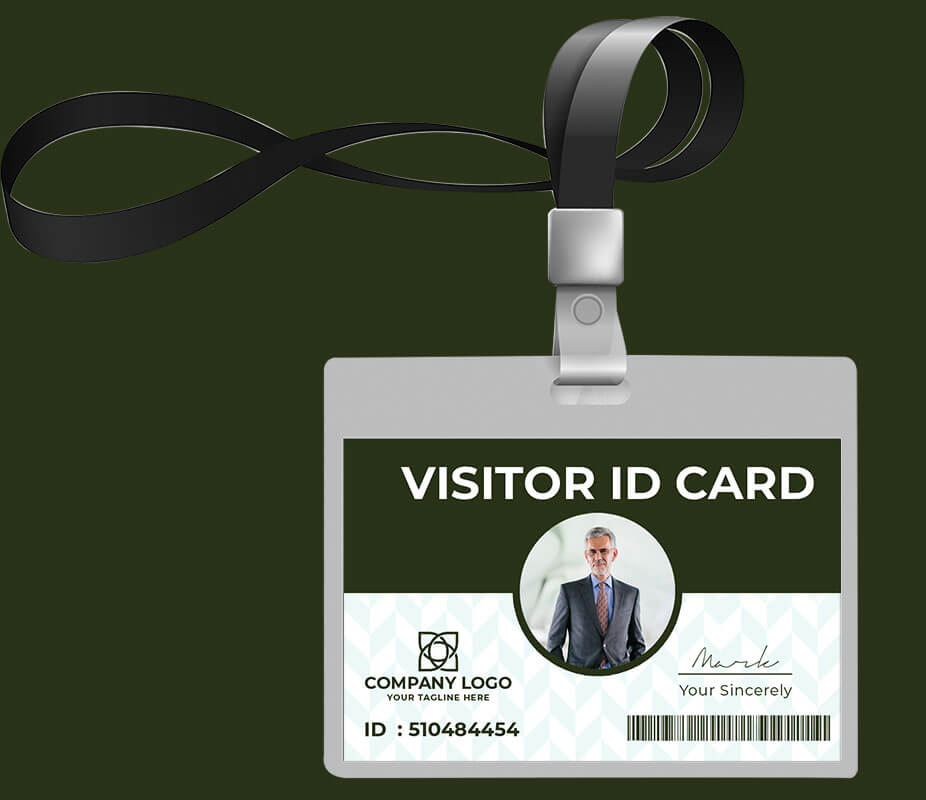Visitor Guest ID Card Template Photoshop Room Surf