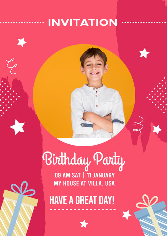 10 Birthday Invitation Customizable PSD Template Room Surf