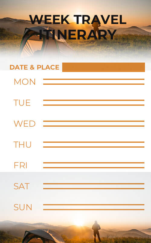 10 Travel Itinerary Template Free Download PSD Room Surf