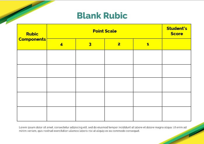  HOT Free Printable Rubric Templates