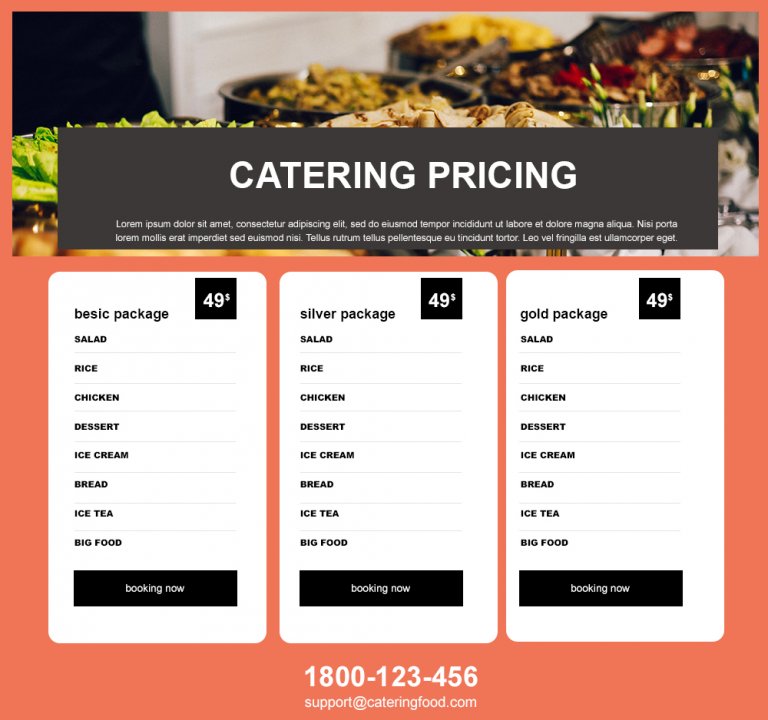 5 Printable Catering Pricing Template Photoshop Room Surf
