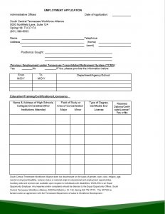 Free Printable Employment Application | room surf.com