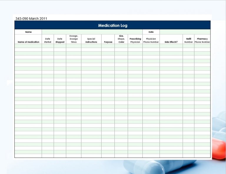 Printable Medication List | room surf.com