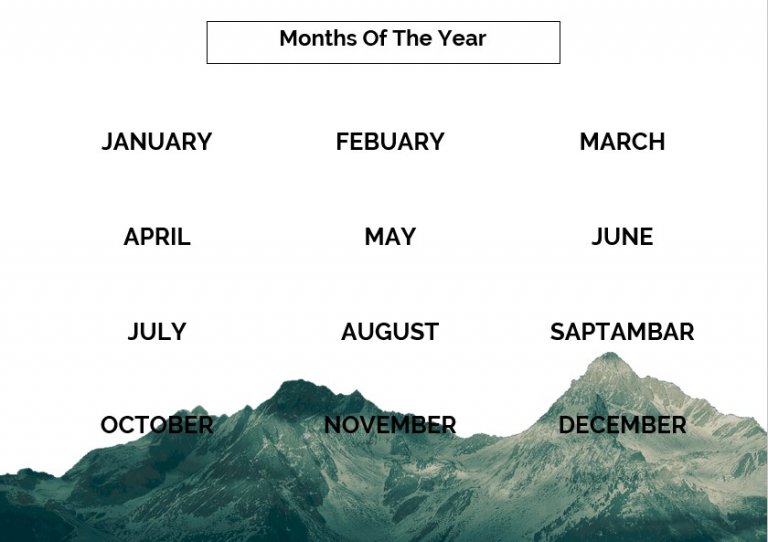 Free Printable Months Of The Year | room surf.com