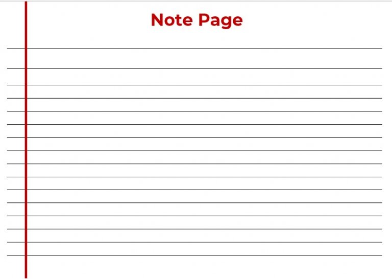 Printable Note Pages | room surf.com