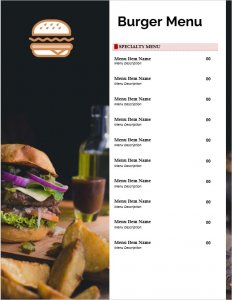 Printable Menus Template | room surf.com