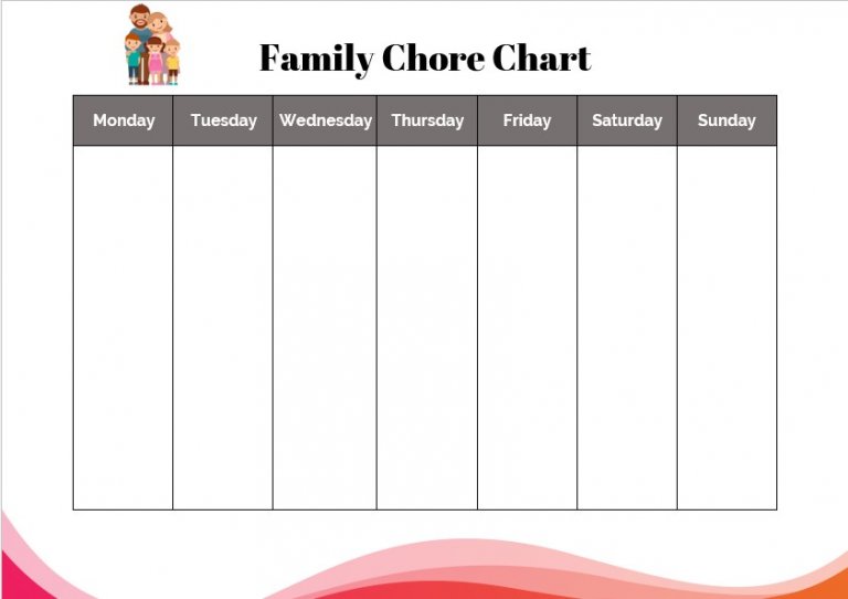 Blank Printable Chore Charts | room surf.com