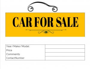 Printable For Sale Sign For Car | room surf.com