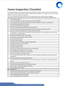 Printable Home Inspection Checklist | room surf.com