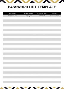 Password List Printable | room surf.com