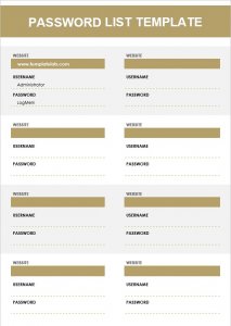 Password List Printable | room surf.com
