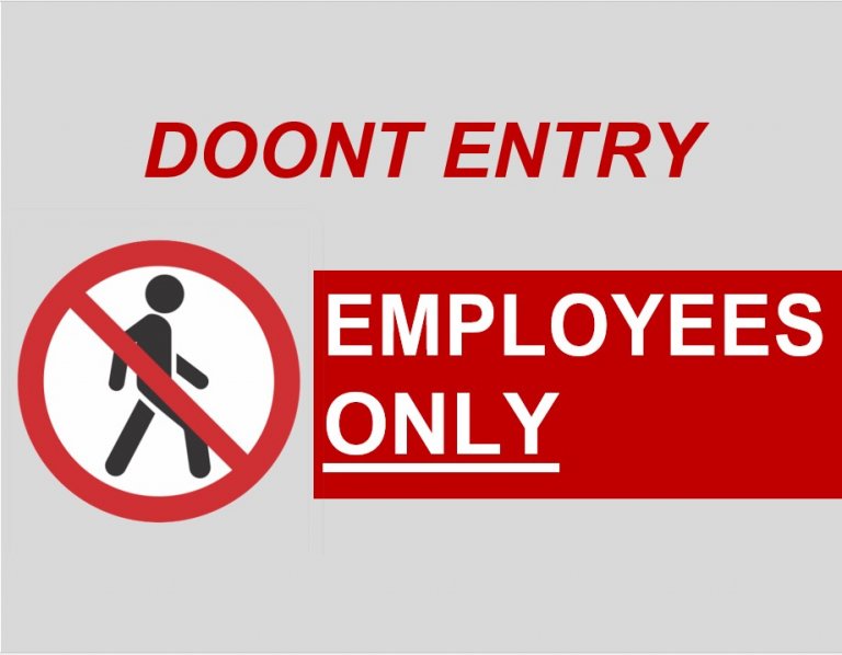 Printable Employees Only Sign | room surf.com