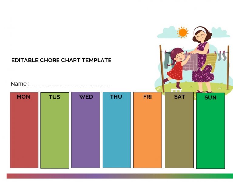 Free Editable Printable Chore Charts | room surf.com