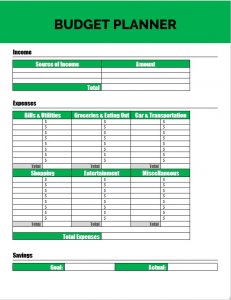 Blank Budget Worksheet Printable | room surf.com