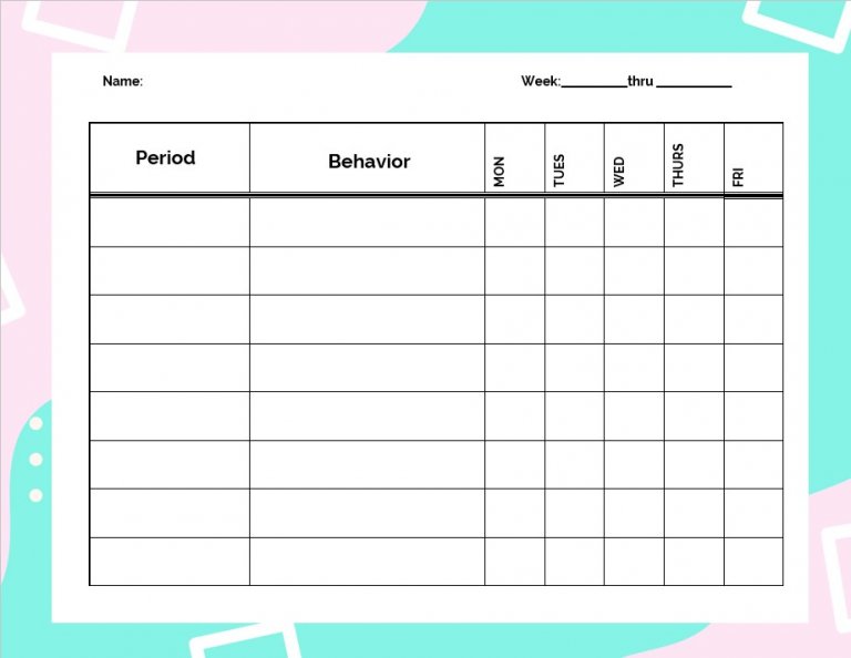 Free Printable Behavior Charts | room surf.com