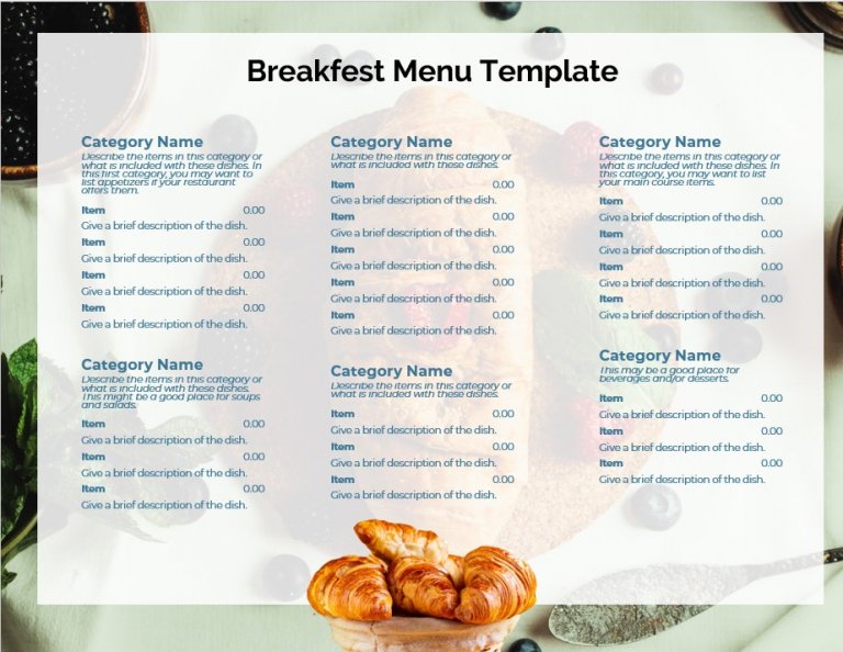 Free Printable Menu Template | room surf.com