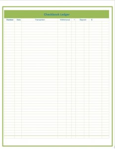 Printable Checkbook Ledger | room surf.com