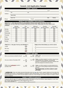 Printable Generic Job Application | room surf.com