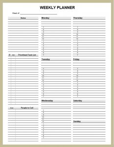 Free Printable Weekly Planner | room surf.com