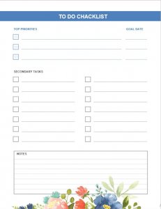 Printable To Do Checklists | room surf.com