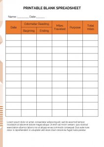 Blank Spreadsheet Printable | room surf.com