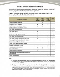 Blank Spreadsheet Printable | room surf.com