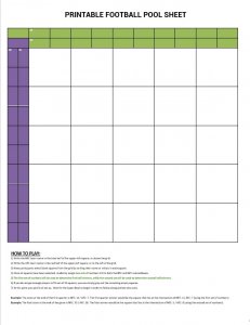 Printable Football Pool Sheet | room surf.com