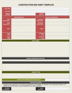 Free Printable Contractor Bid Forms | room surf.com