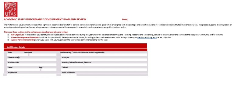 Academic Staff Development Plan Template | room surf.com