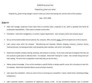 30 60 90 Day Action Plan Template | room surf.com