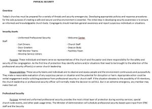 Church Security Plan Template | room surf.com