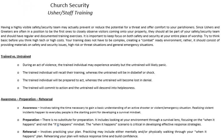 Church Security Plan Template | room surf.com