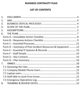 Business Continuity Plan Template and Samples | room surf.com