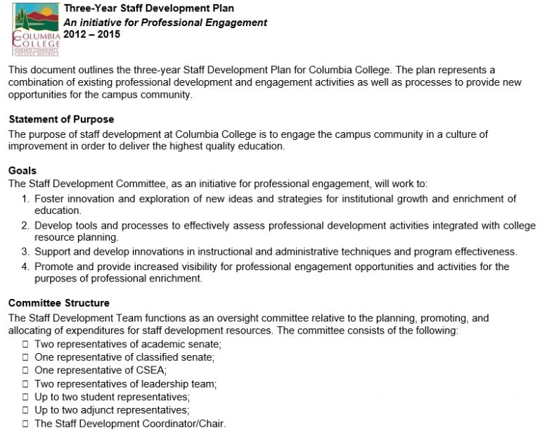 Academic Staff Development Plan Template | room surf.com