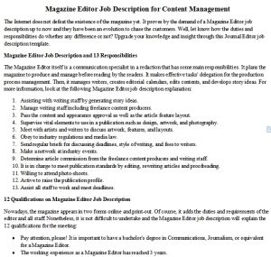 Magazine Editor Job Description for Content Management | room surf.com