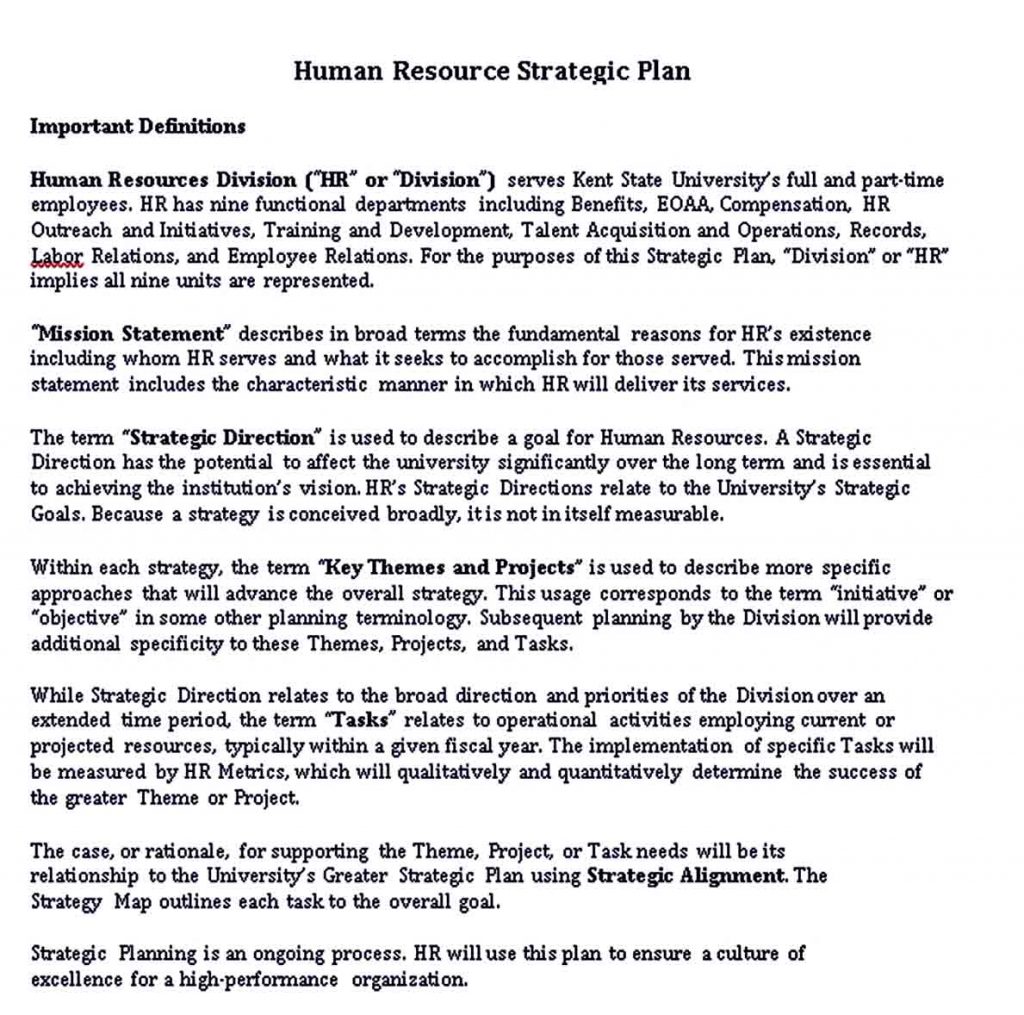 HR Strategic Plan Template | room surf.com