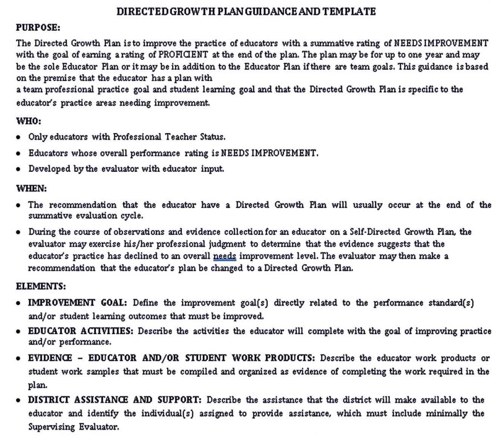 Growth Plan Templates | room surf.com