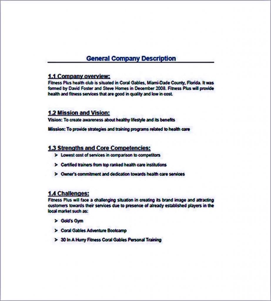 Gym Business Plan Template | room surf.com