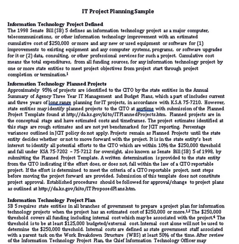 Information Technology Project Plan Template | room surf.com