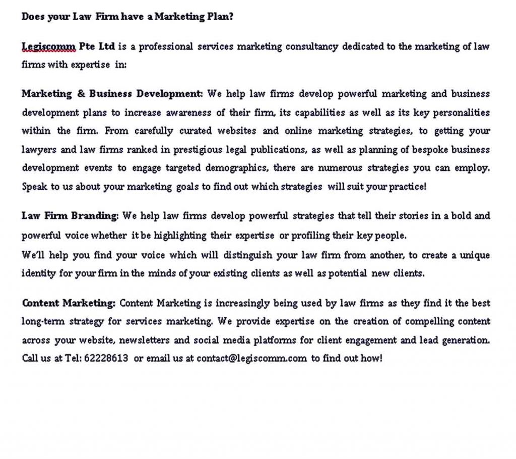 Law Firm Marketing Plan Template | room surf.com
