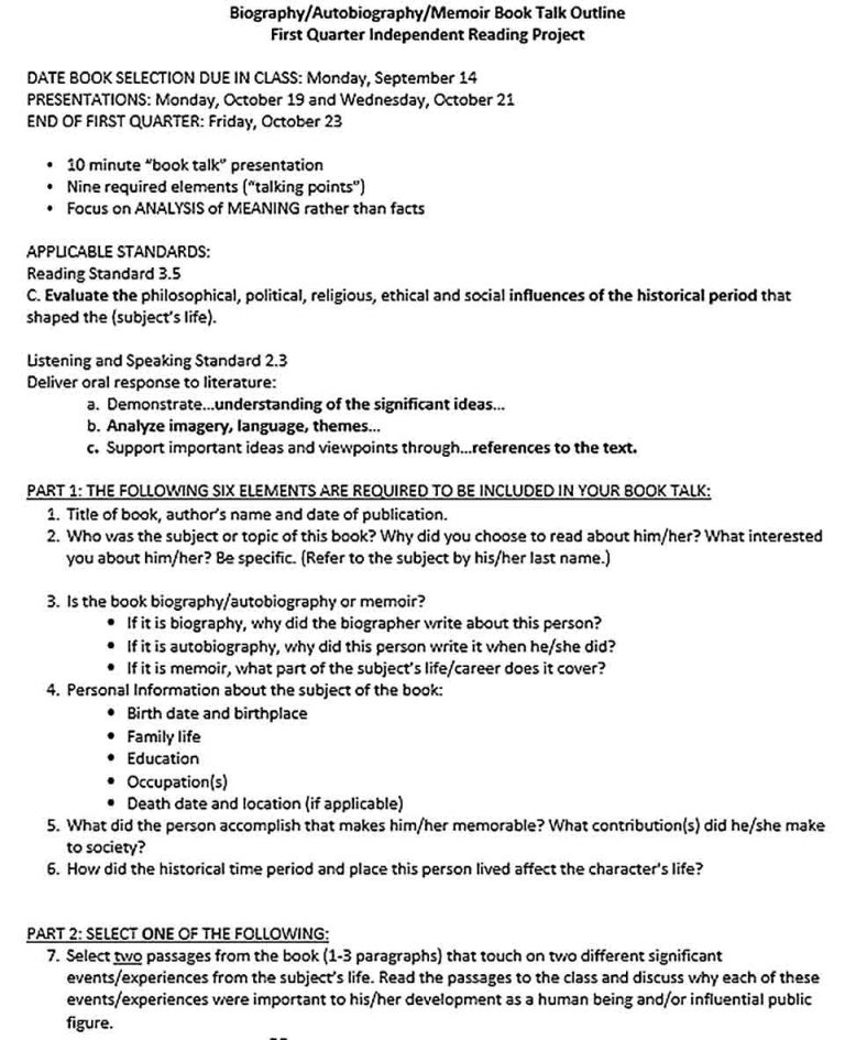 Sample Autobiography Outline Template Tips, Writing Process, and ...